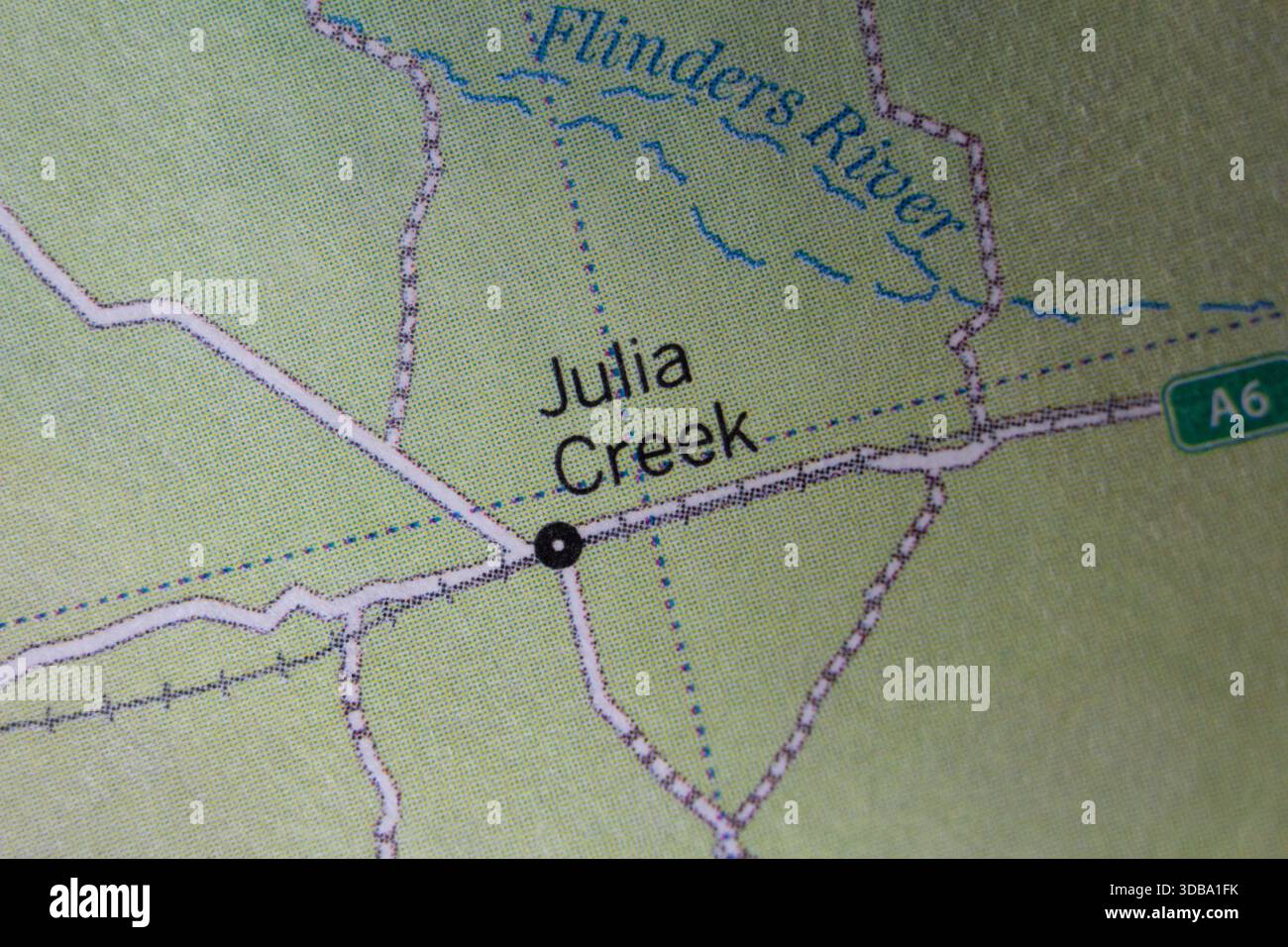 Julia Creek - Queensland, Australia colour atlas map of town and a name ...