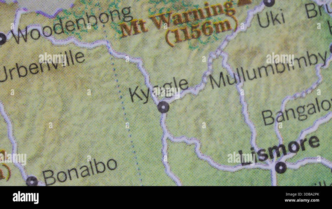 Kyogle map hi-res stock photography and images - Alamy