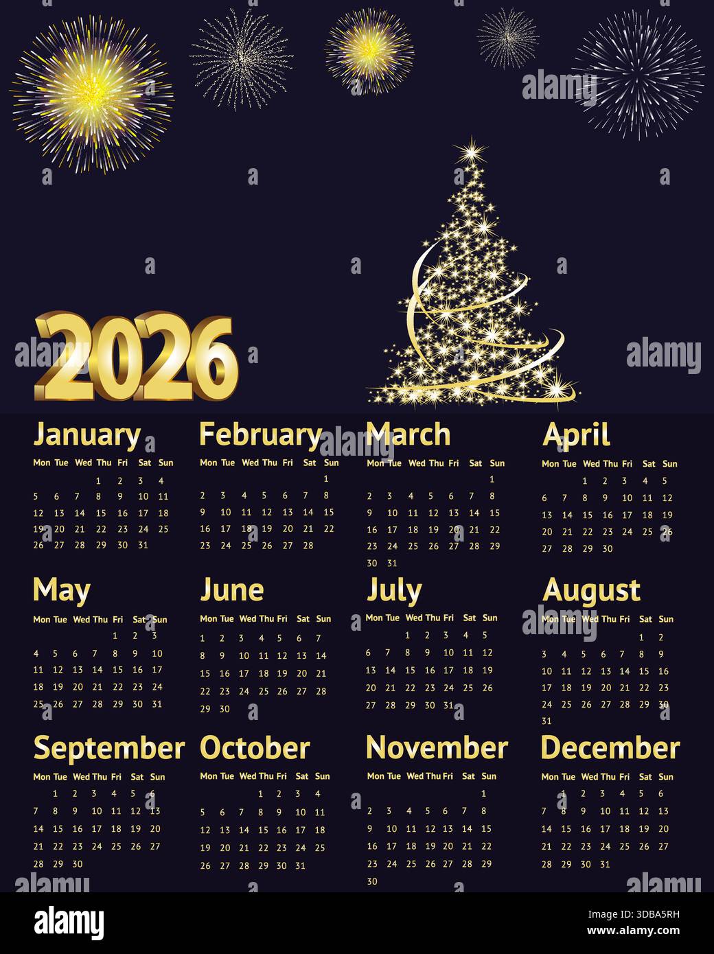 New year calendar doodle hi-res stock photography and images - Alamy