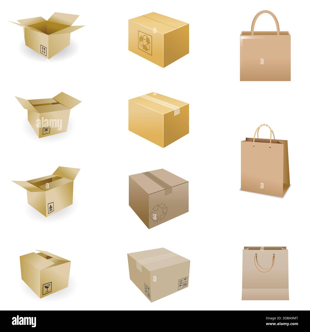 Parcel package brown post tape Stock Vector Images - Alamy