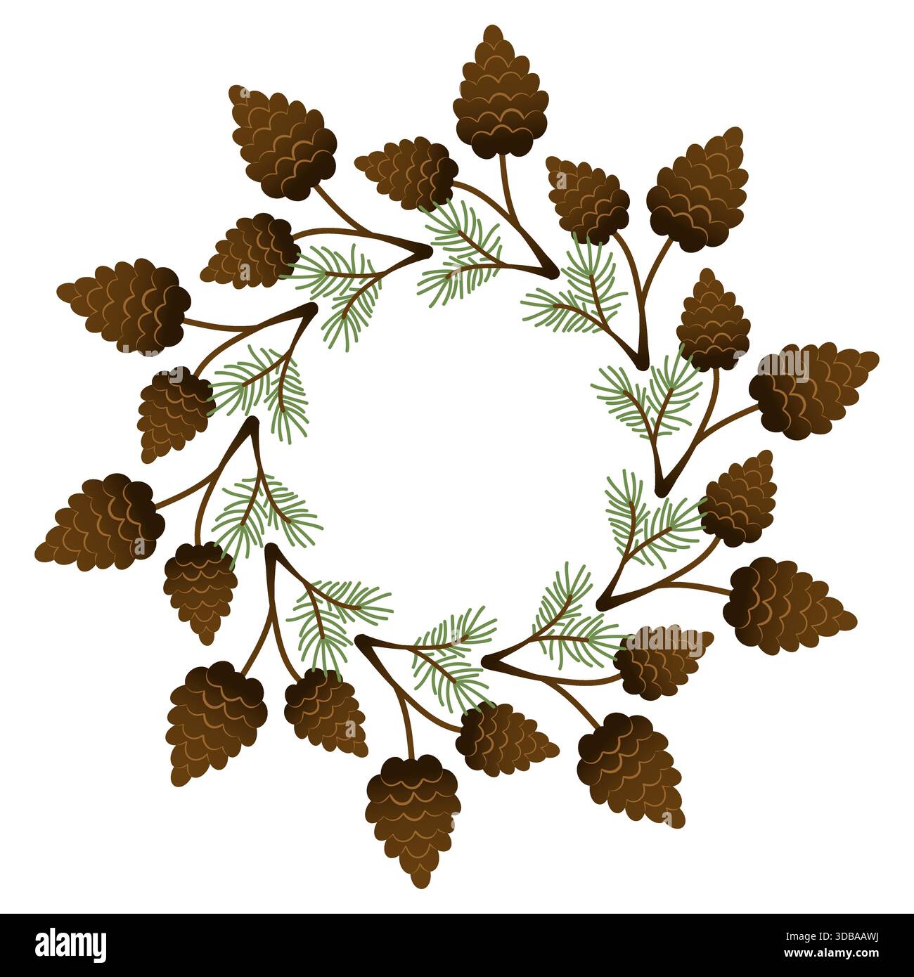 Christmas fir wreath cones Stock Vector Images - Alamy