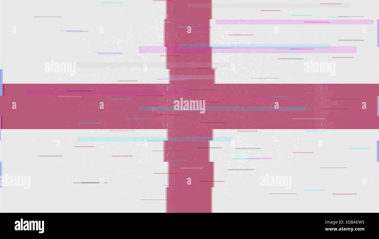 England glitch flag vector, RGB split distortion, digital abstract ...