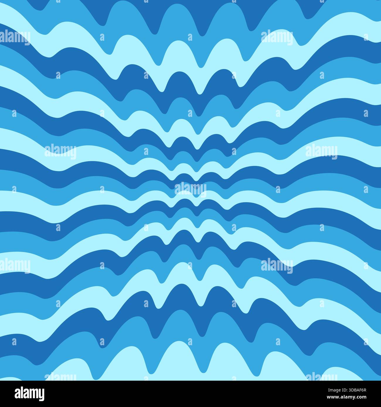 Wavy stripe pattern. Blue color tunnel. Op art background Vector ...