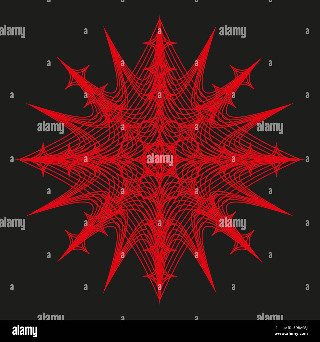 Abstract line pattern. Dynamic spike element. Red spiral Vector. Dark ...