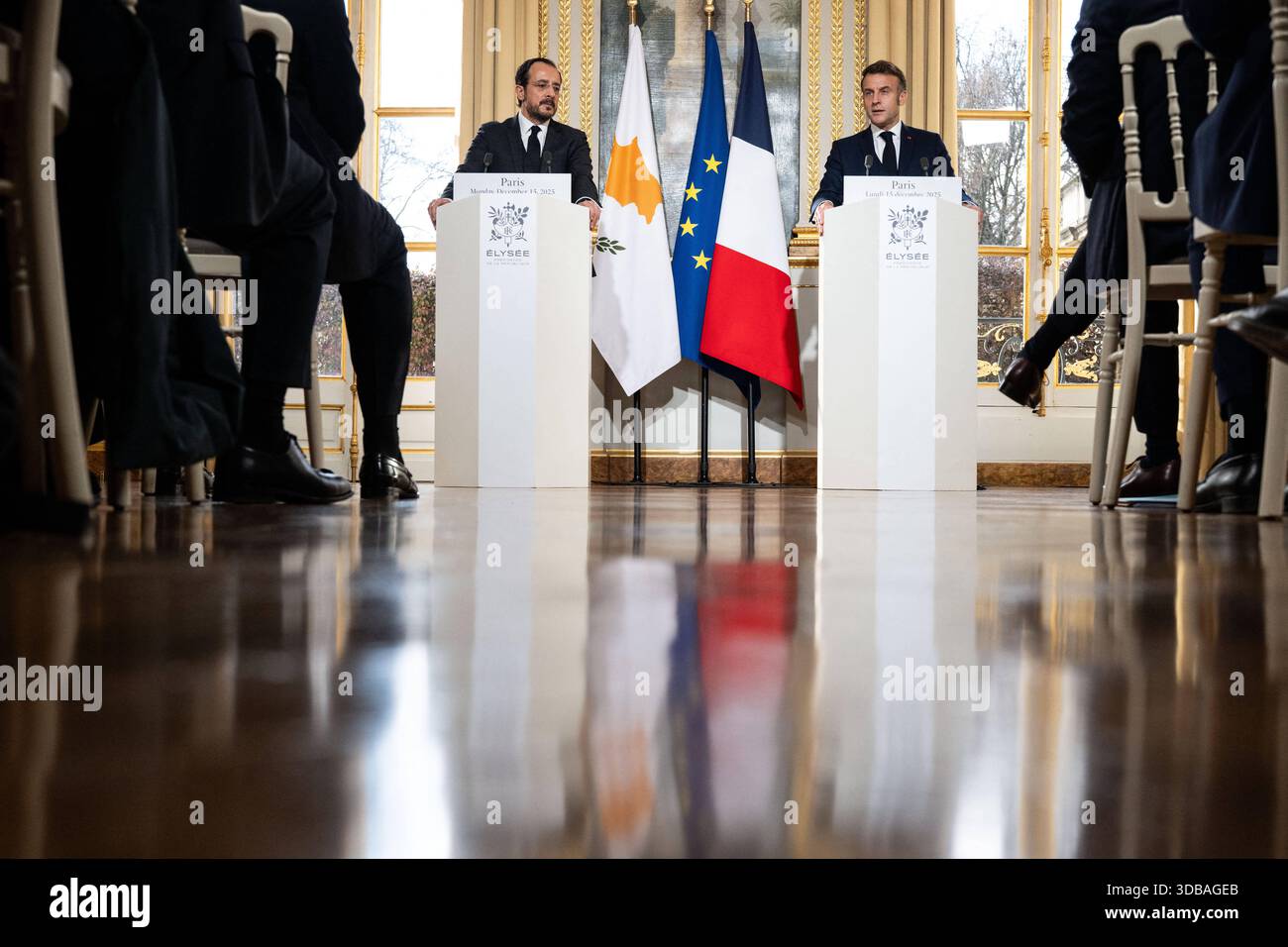 French President Emmanuel Macron and Cyprus President Nikos ...