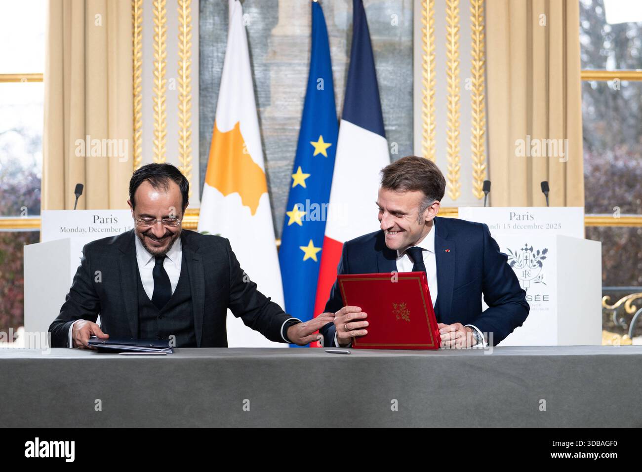 French President Emmanuel Macron and Cyprus President Nikos ...
