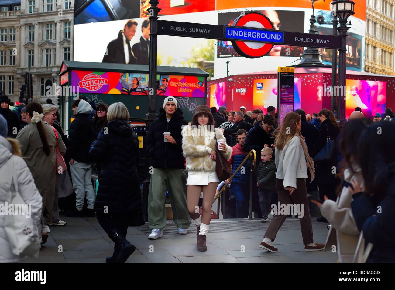 Street level at Piccadilly Circus, London UK, 6th December 2025 Stock ...