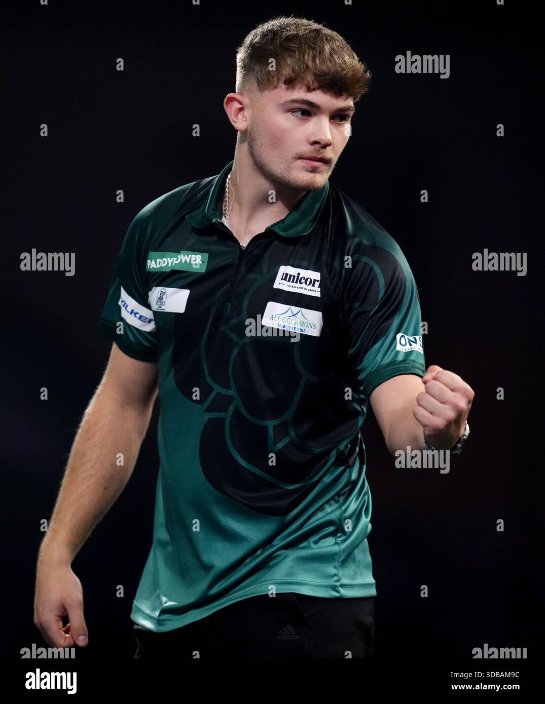 Charlie Manby reacts during his match against Cameron Menzies on day ...