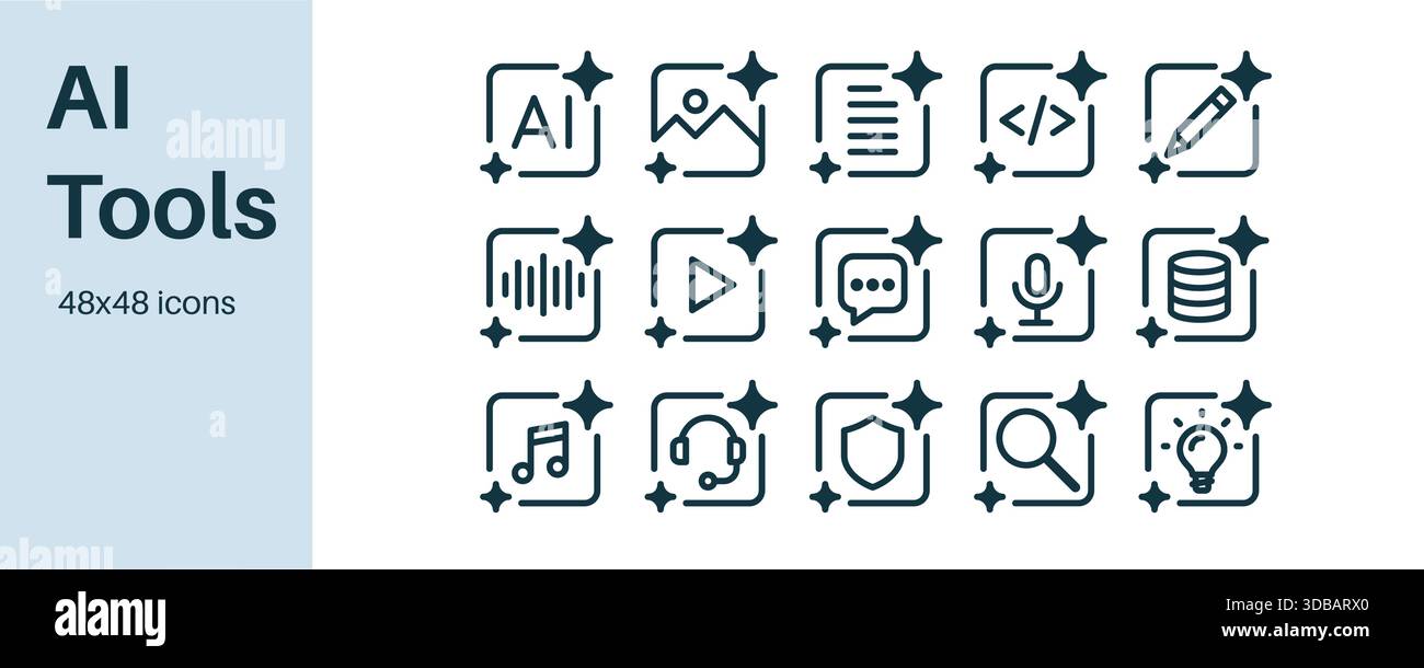 Set ai image video Stock Vector Images - Alamy