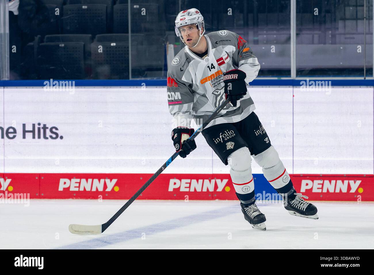 Cole Maier (Nuernberg Ice Tigers, #14) during warmup GER, EHC Red Bull ...