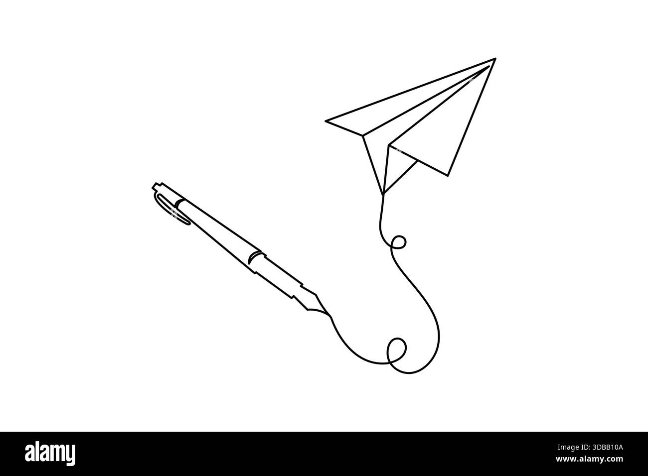 Plane icon continuous style Black and White Stock Photos & Images - Alamy