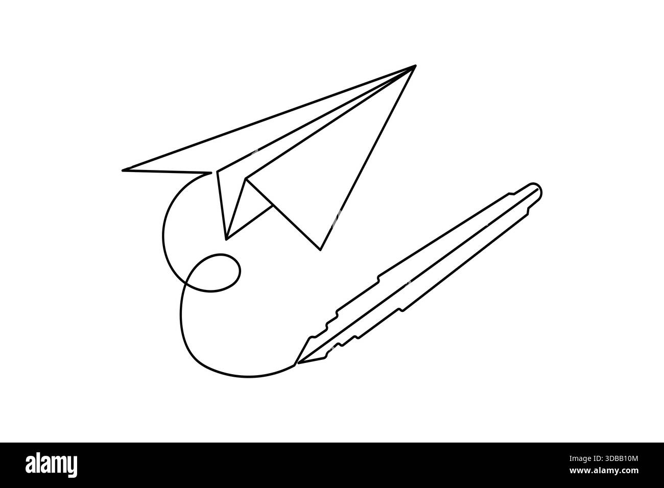 Plane icon continuous style Black and White Stock Photos & Images - Alamy