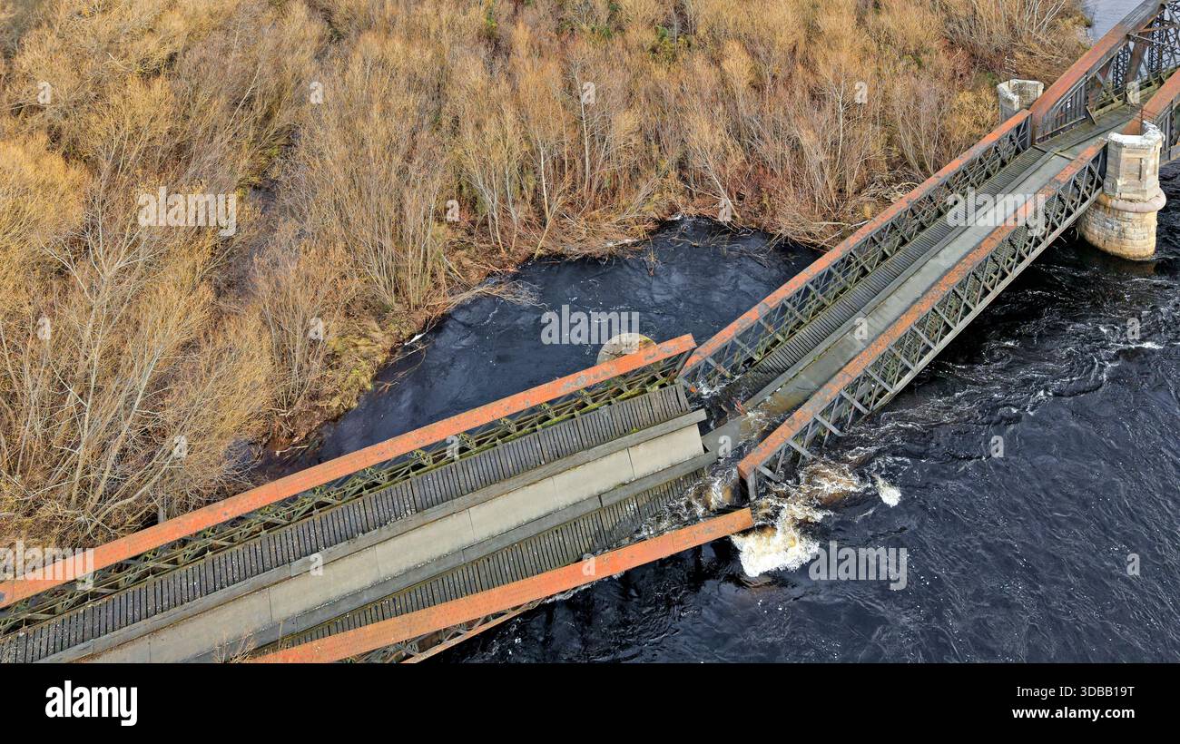 Spey Viaduct Garmouth Moray Scotland iron girder railway bridge built ...