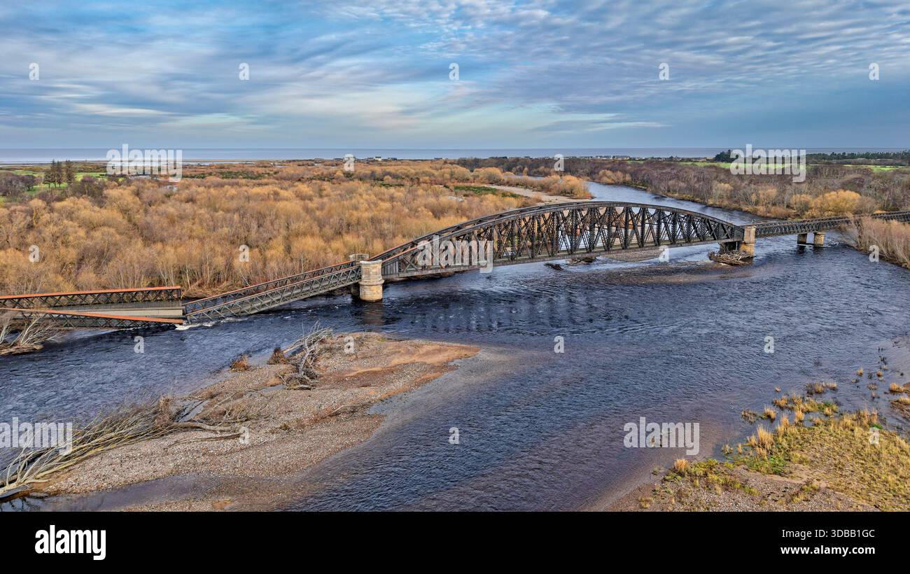 Spey Viaduct Garmouth Moray Scotland Victorian iron girder railway ...
