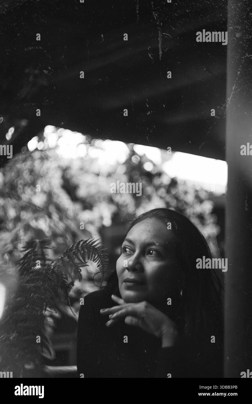 Her hand gazing Black and White Stock Photos & Images - Alamy