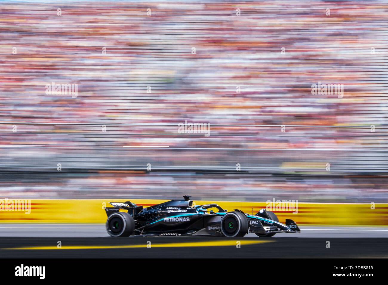 Mercedes driver George Russell, of the United Kingdom, drives during ...