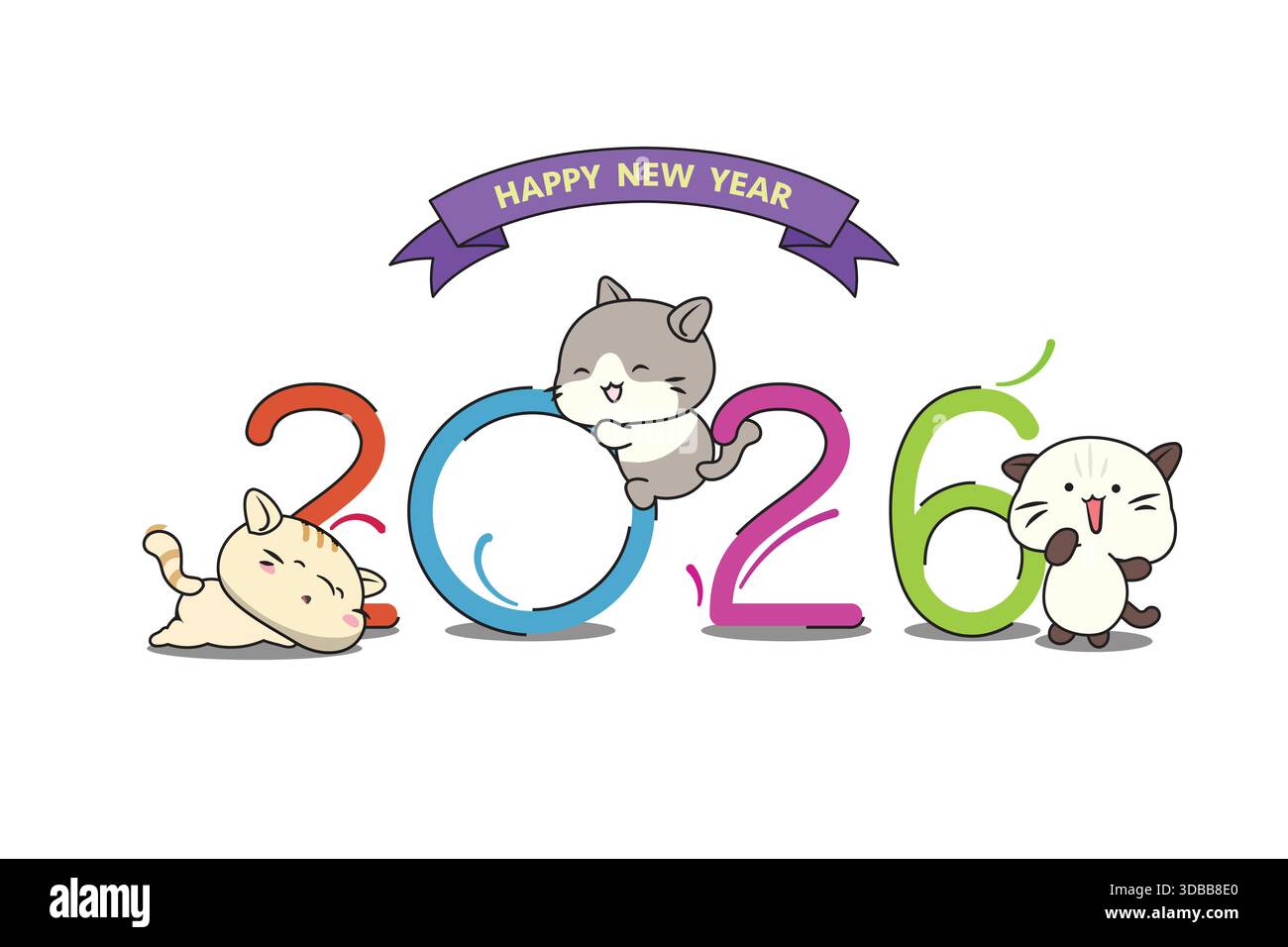 Playful 2026 cartoon number character hi-res stock photography and ...