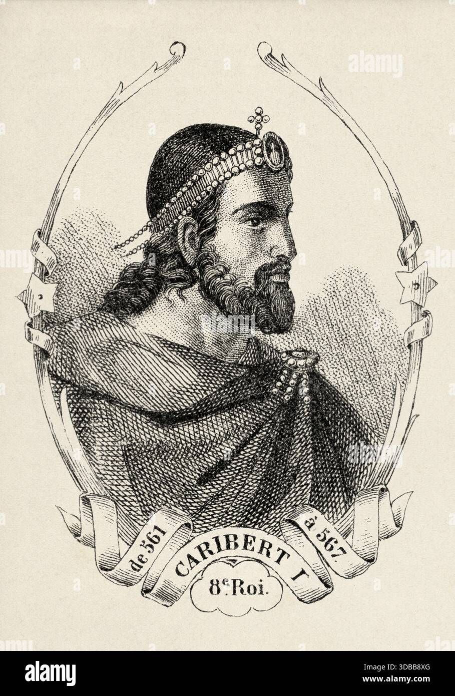 Portrait of Charibert I (517-567) King of the Franks. Ancient ...
