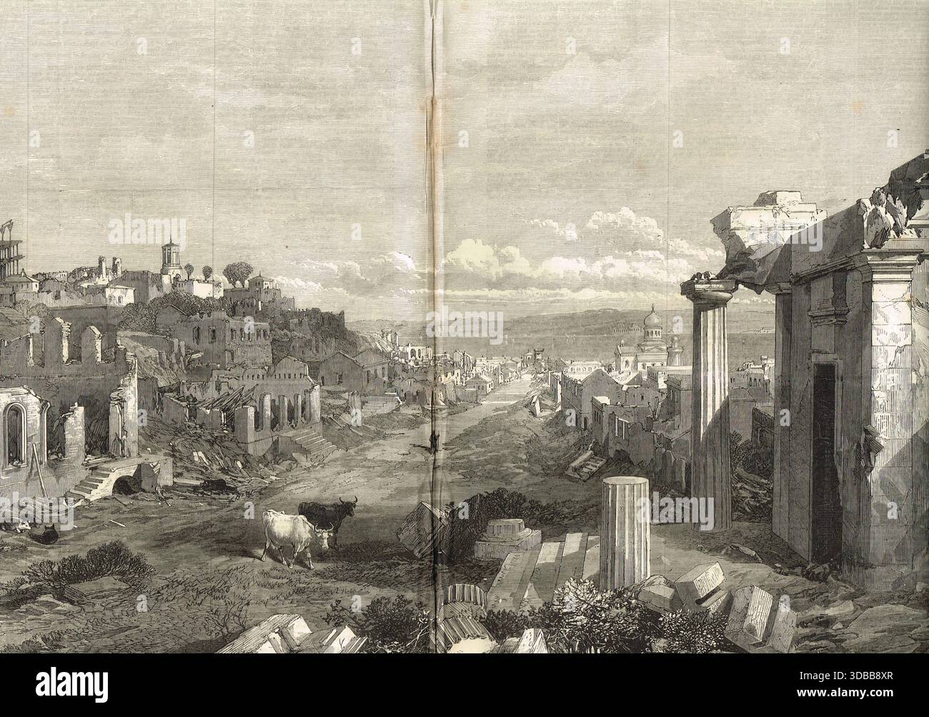 Ruins of the city of Sevastopol,following the Siege of 1854 - 1855 ...