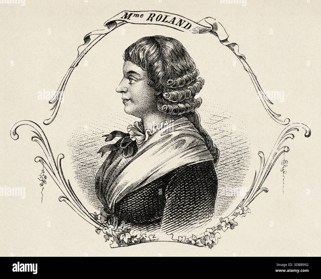 Portrait of Madame Roland. Marie Jeanne Manon Roland de la Platiere ...