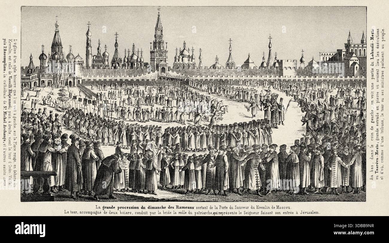 View of the Moscow Kremlin in the 17th century with the celebration of ...