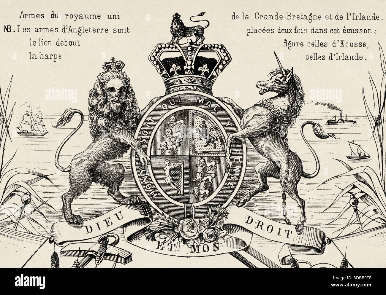 Crest of the King of the United Kingdom of Great Britain, Ireland and ...