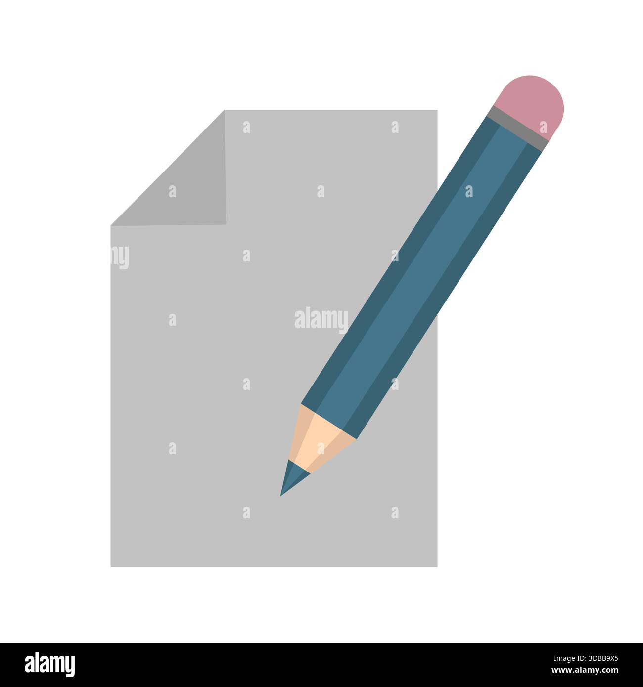 Document paper icon. Pencil writing tool. Education note symbol. Vector ...