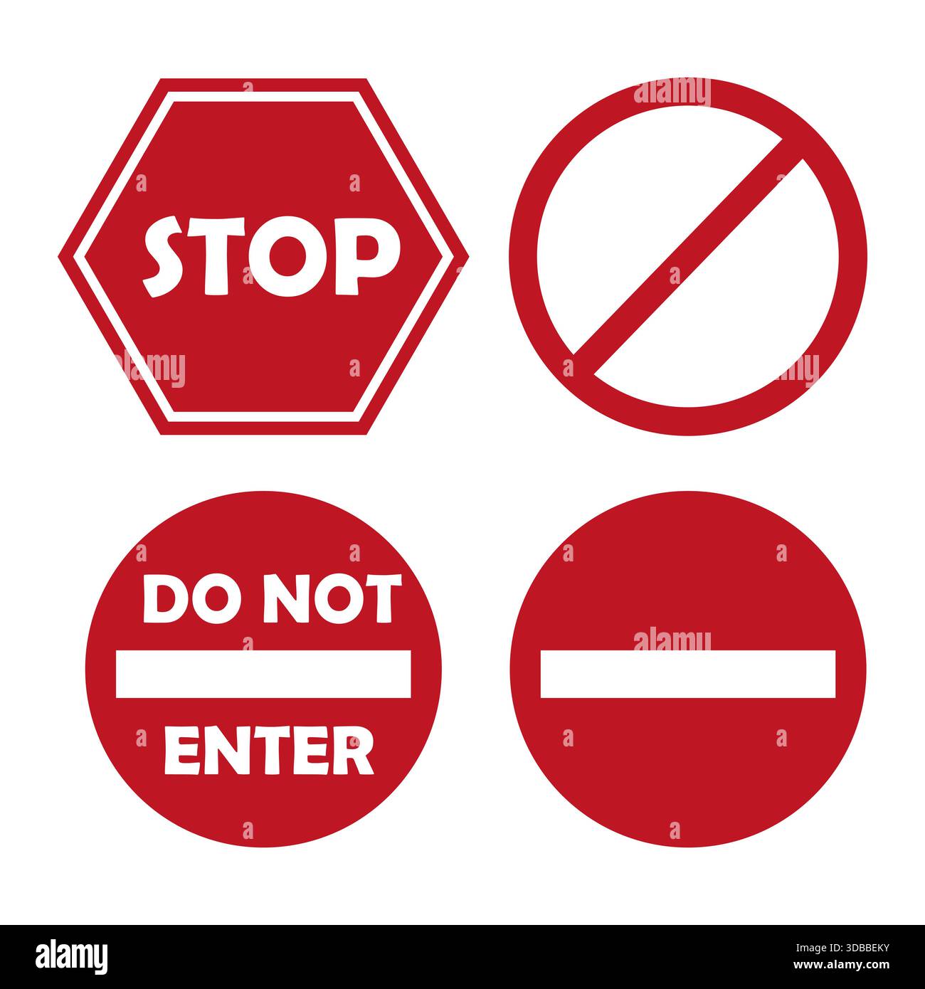 Stop sign icon. Do not enter symbol. Vector traffic sign. Red ...