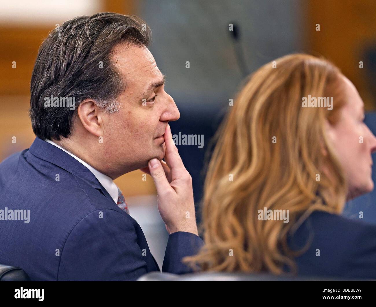 Brian Walshe looks at the jury while seated with his attorney Kelli ...