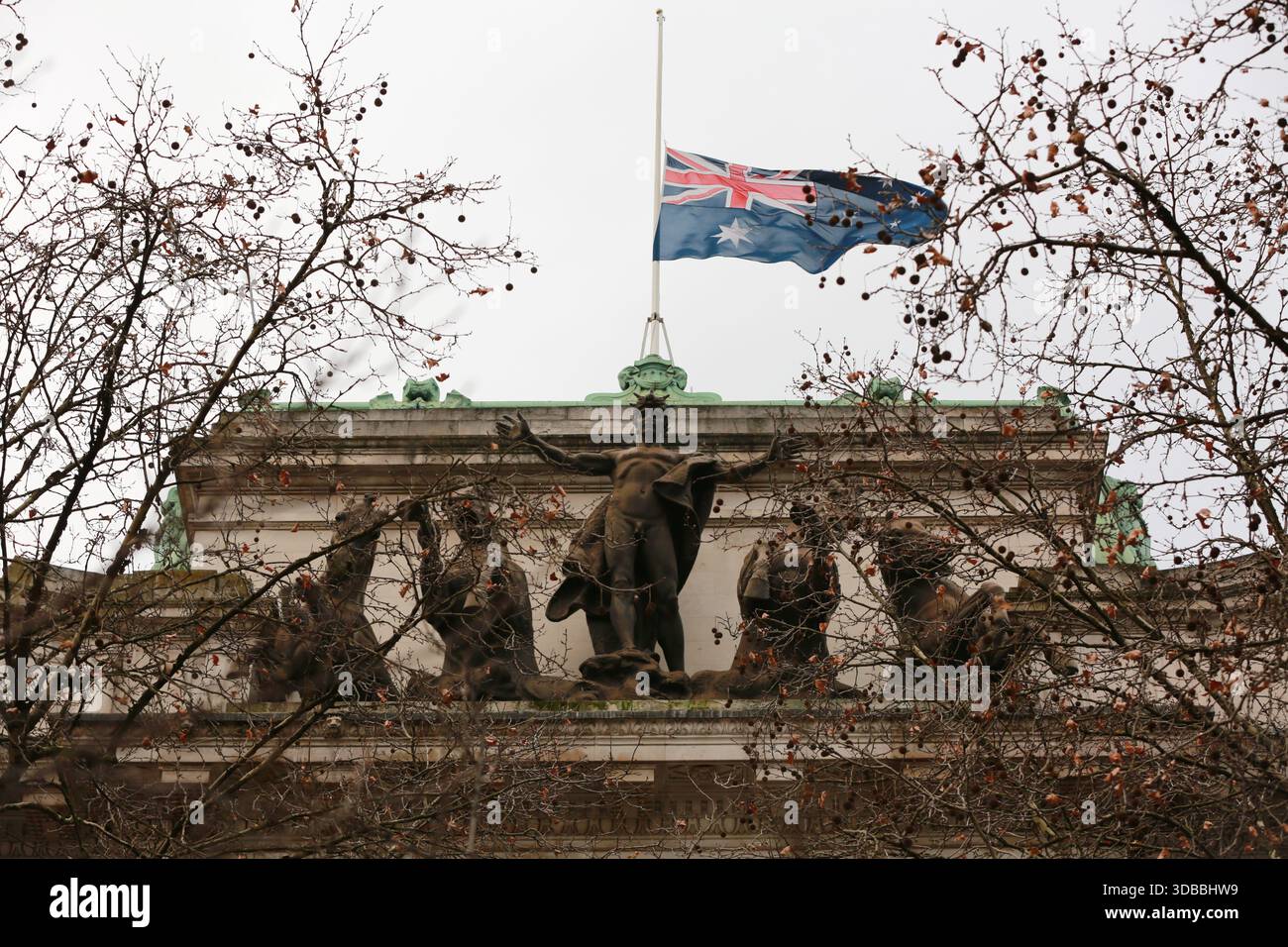 London, UK. 15 December 2025. The Australian flag at Australia House ...