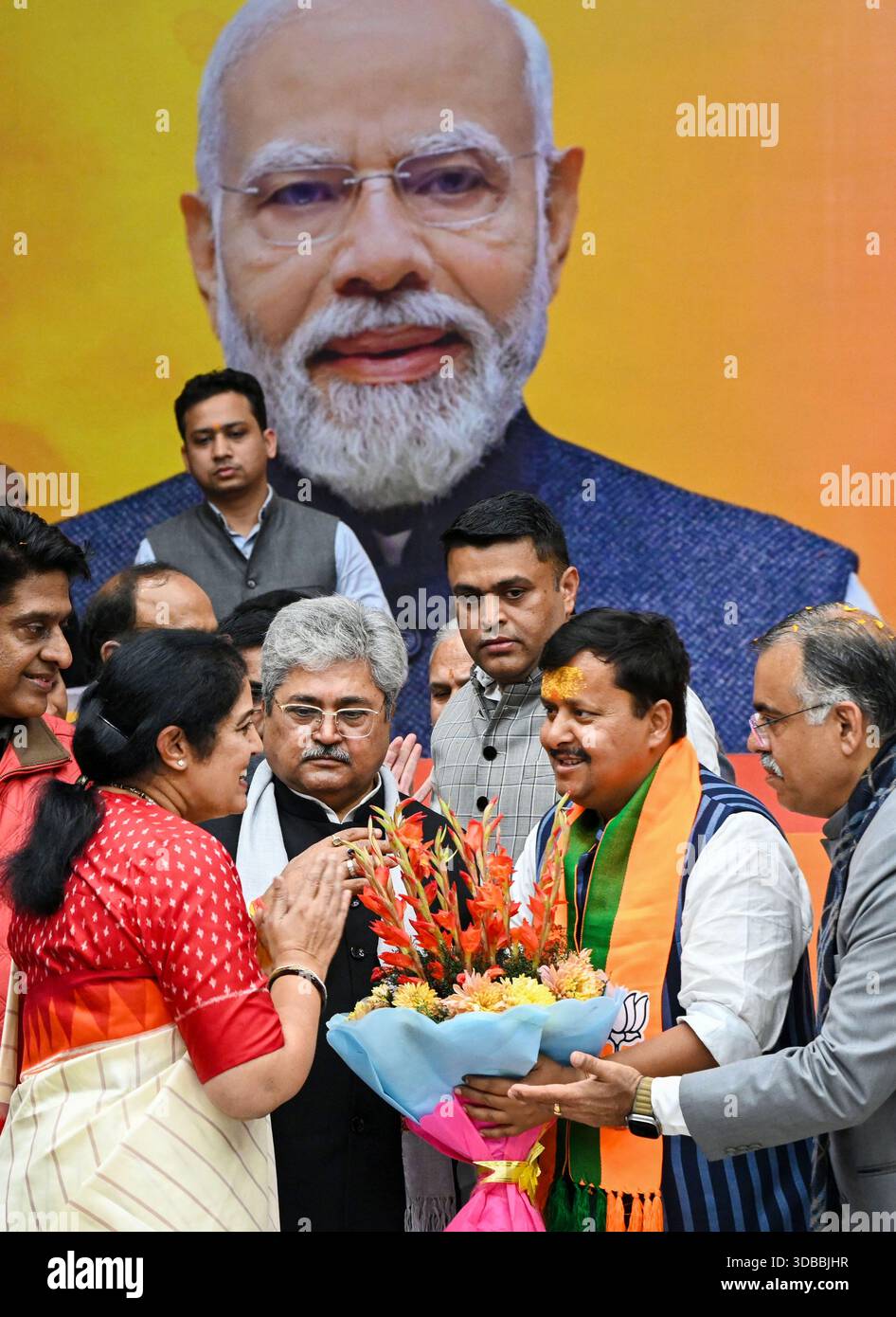 NEW DELHI, INDIA - DECEMBER 15: BJP leaders congratulate the newly ...
