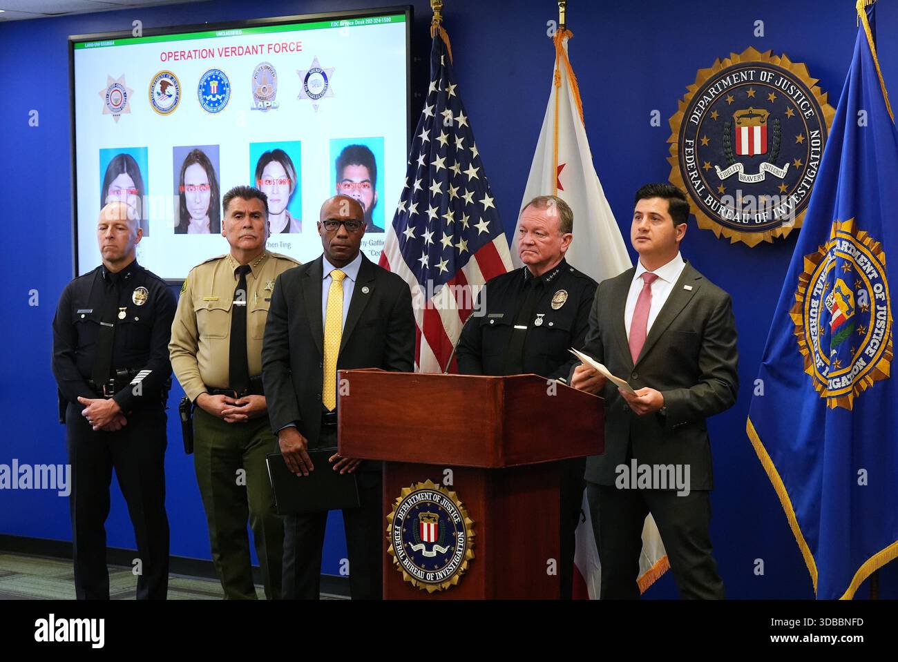 First Assistant United States Attorney Bill Essayli, right, speaks ...