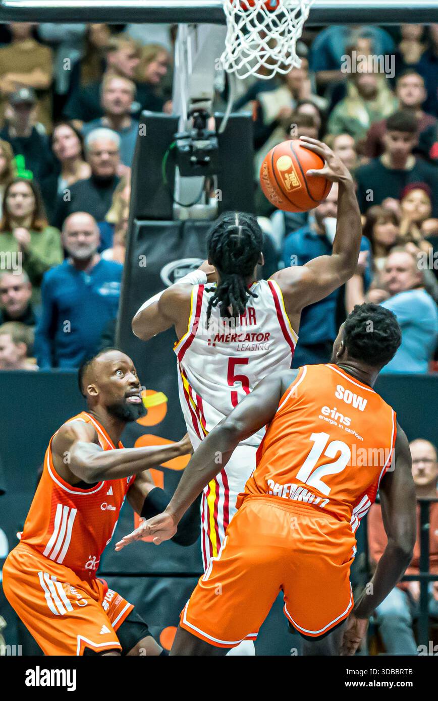 Chemnitz, Germany December 12, 2025: 1.BBL - 2025/2026 - Niners ...