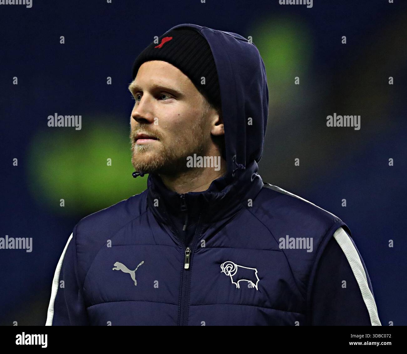 Lars-Jorgen Salvesen of Derby County before the Sky Bet Championship ...