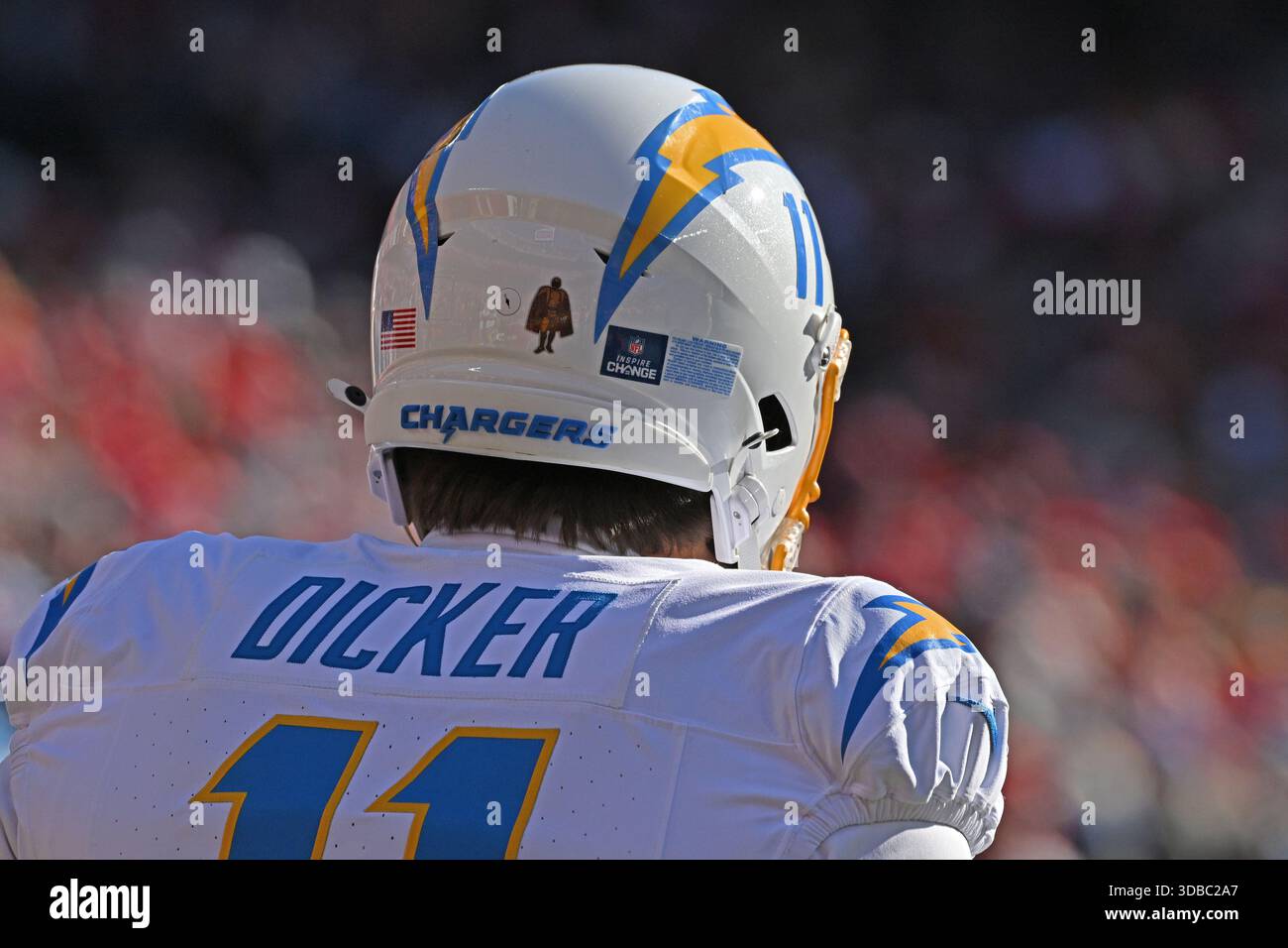 Los Angeles Chargers place kicker Cameron Dicker (11) with the Walter ...
