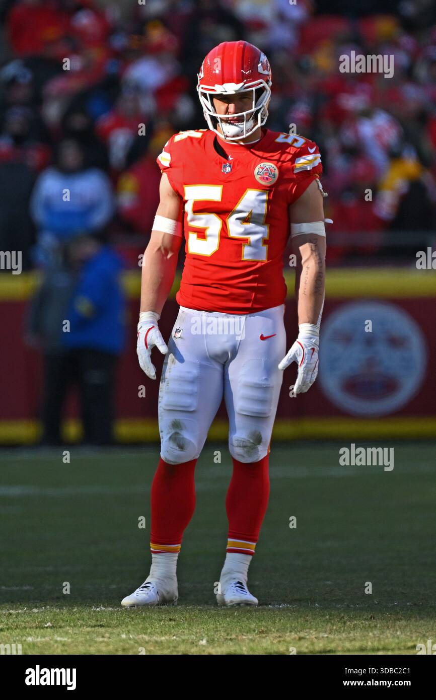 Kansas City Chiefs Linebacker Leo Chenal 54 Looks Down Field Before A