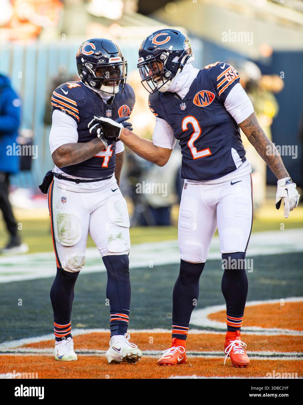 December 14, 2025: Chicago Bears D'Andre Swift (4) and DJ Moore (2 ...