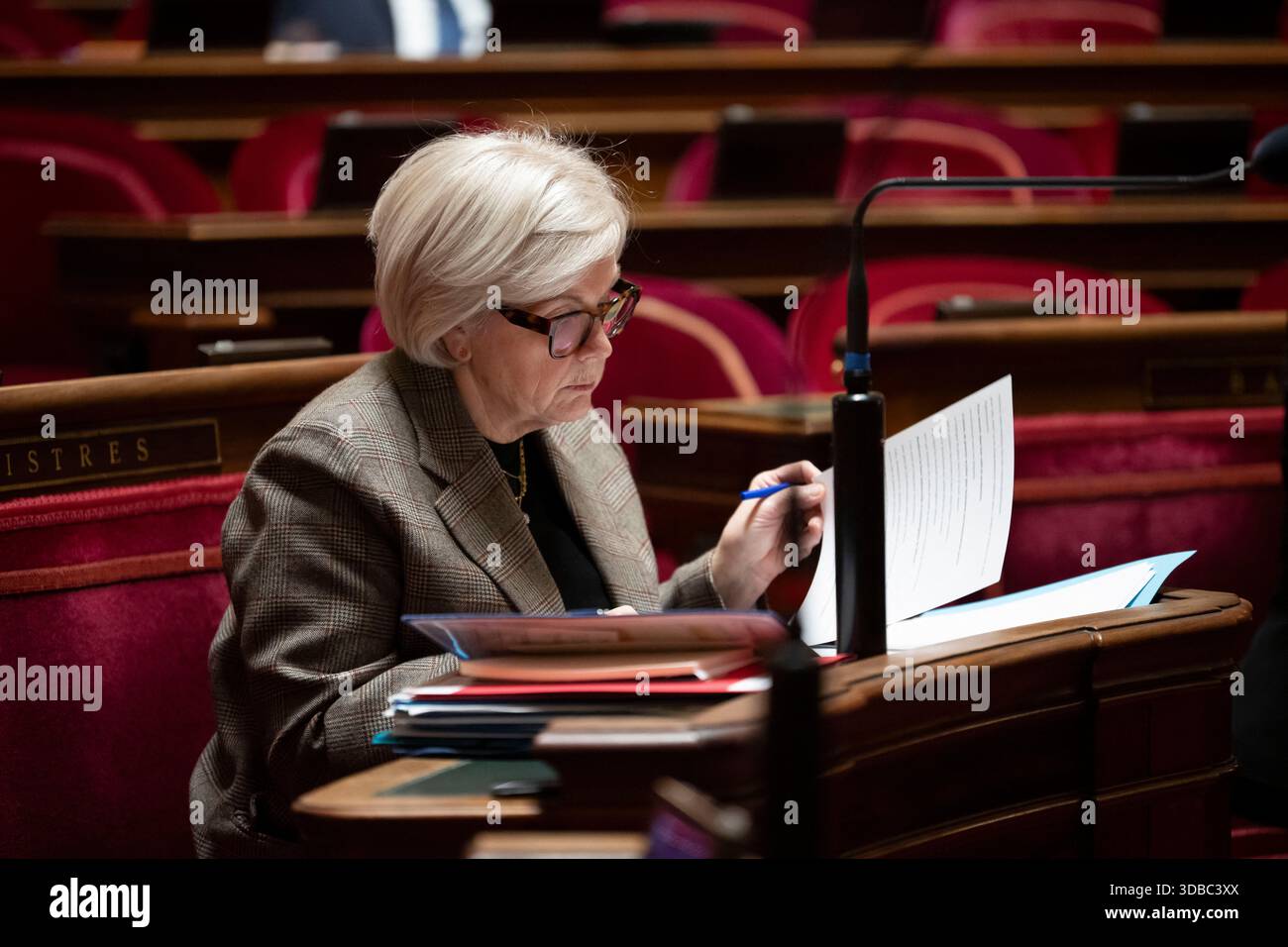 French Army Minister Catherine Vautrin during the Government Statement ...