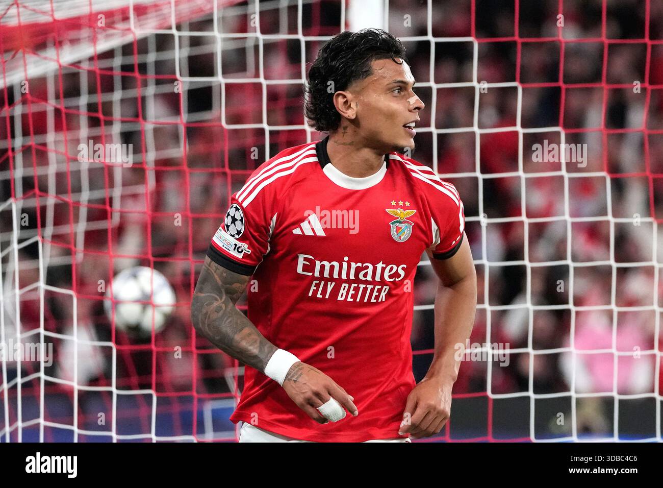 Benfica's Richard Rios reacts after scoring his side's first goal ...