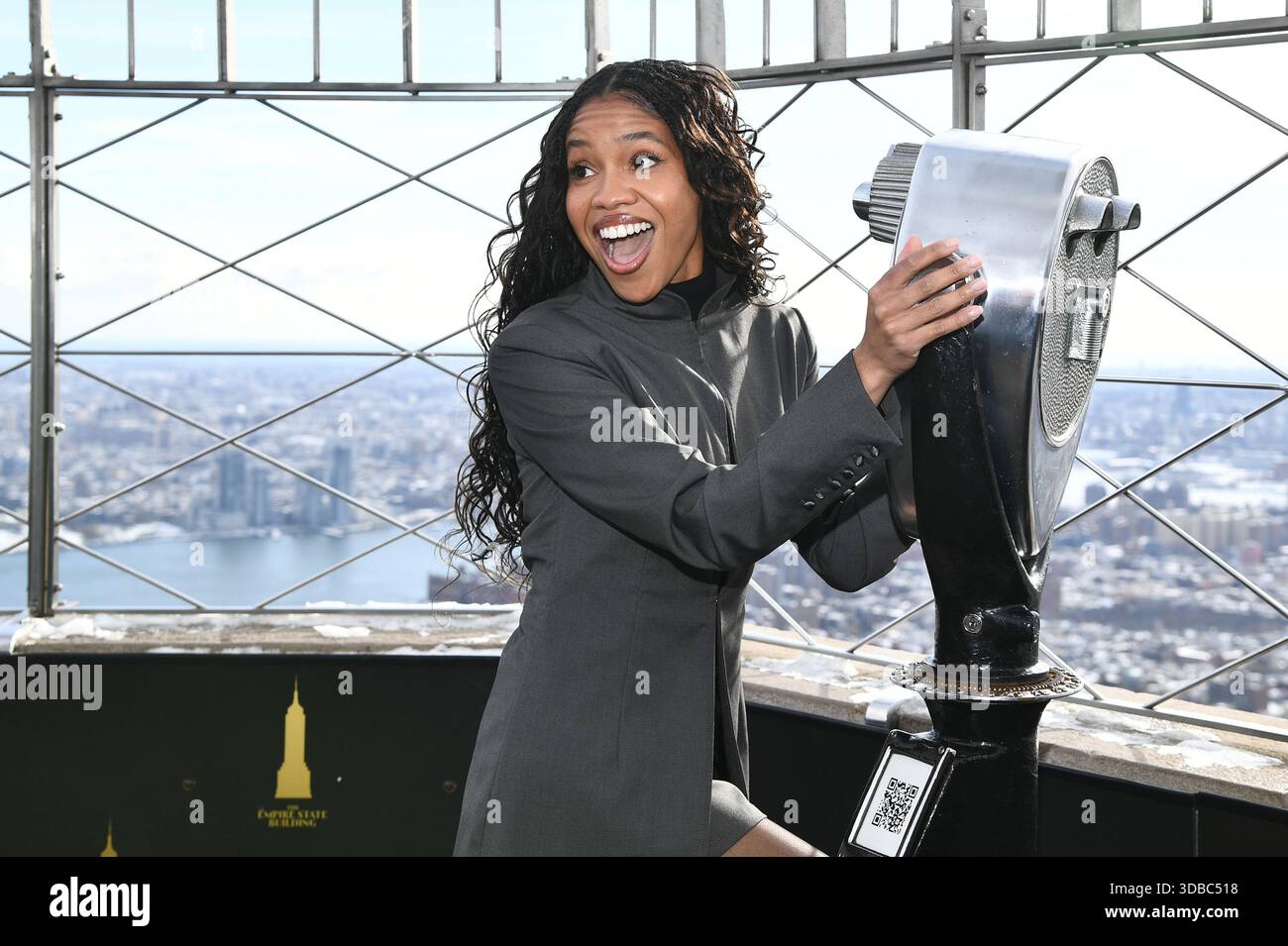 Sinclair Daniel visits the Empire State Building ahead of the release ...