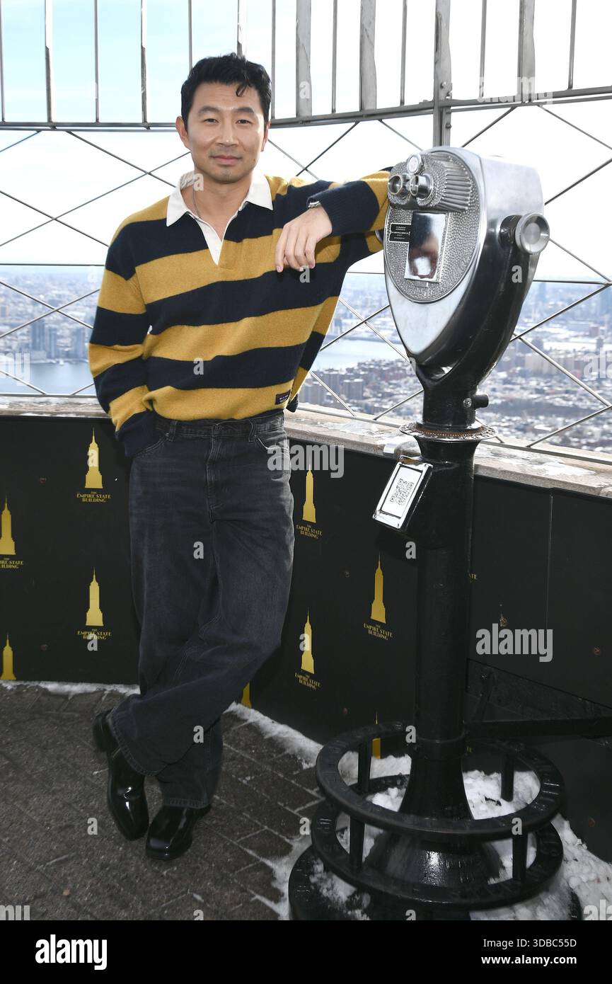 Simu Liu visits the Empire State Building ahead of the release of 'The ...