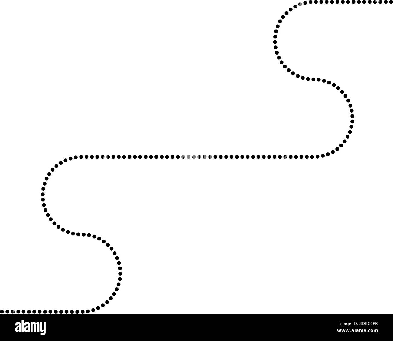 Dotted line creates square-based zigzag paths with irregular direction ...