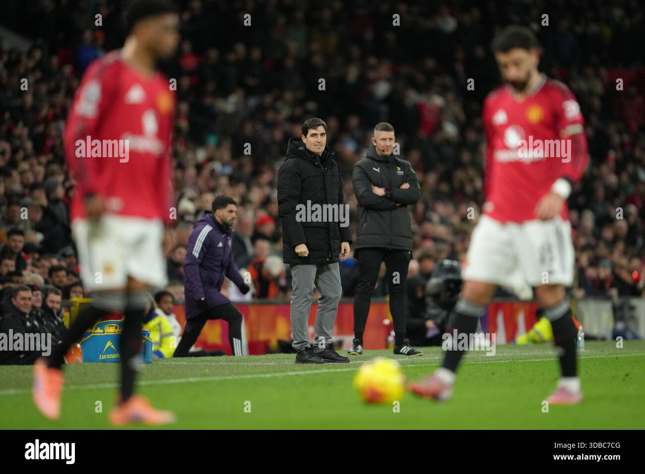 Bournemouth's head coach Andoni Iraola watches the play during a ...