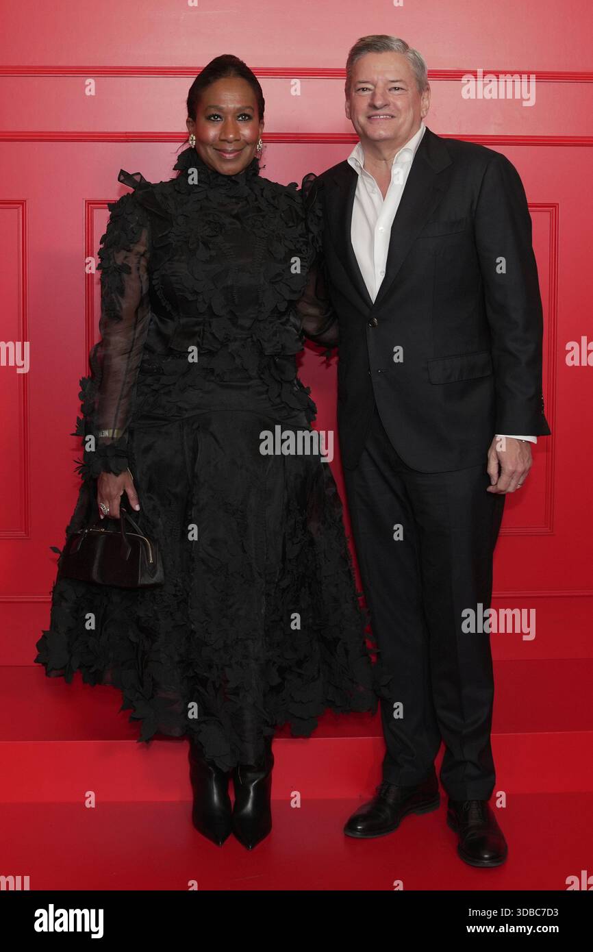 Ted Sarandos Right And Nicole Avant Pose For The World Premiere Of