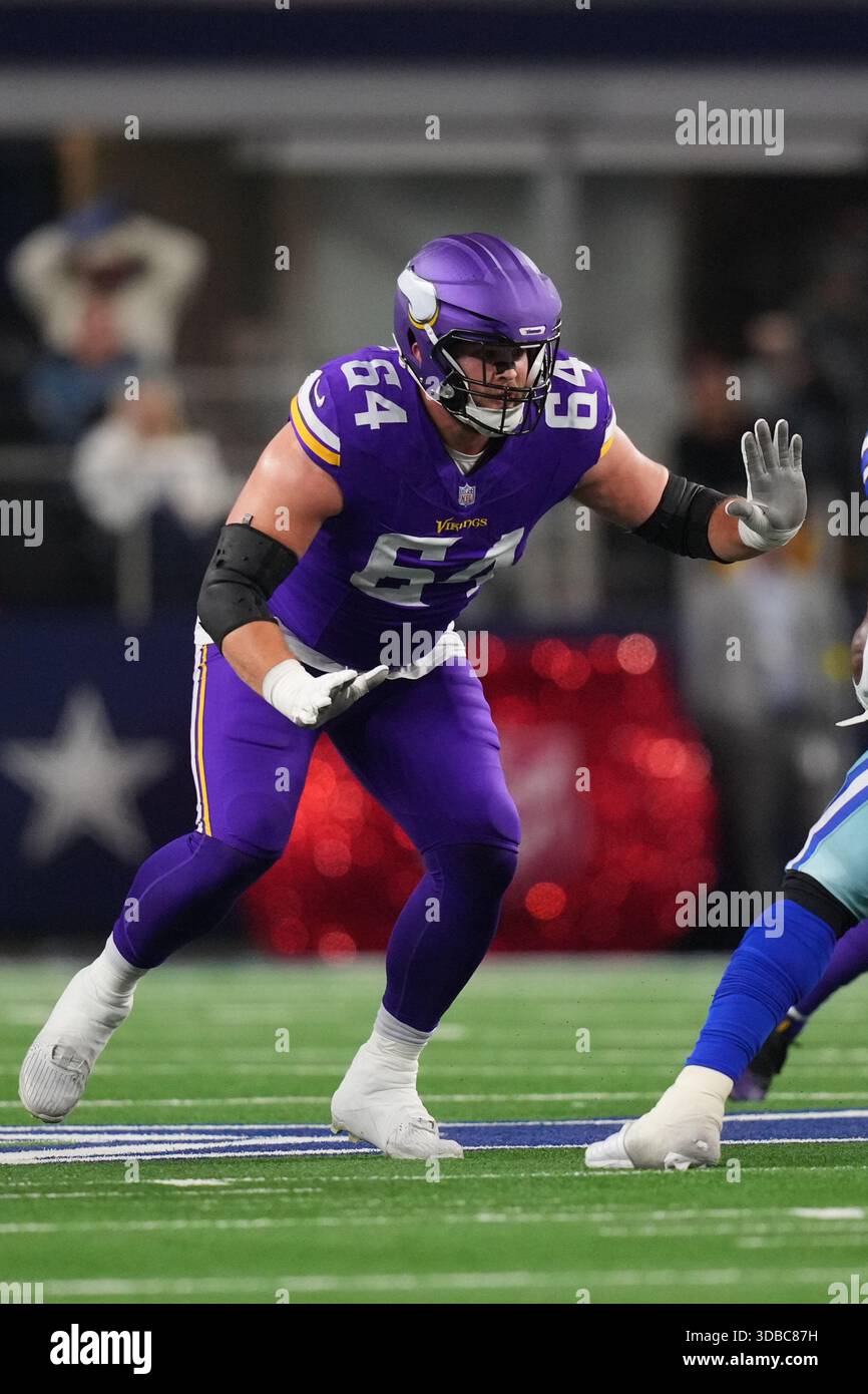 Minnesota Vikings center Blake Brandel (64) blocks during an NFL ...