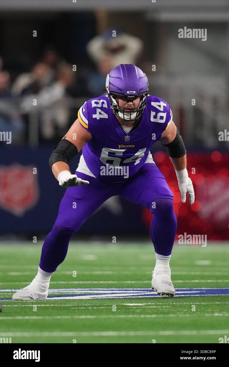 Minnesota Vikings center Blake Brandel (64) blocks during an NFL ...