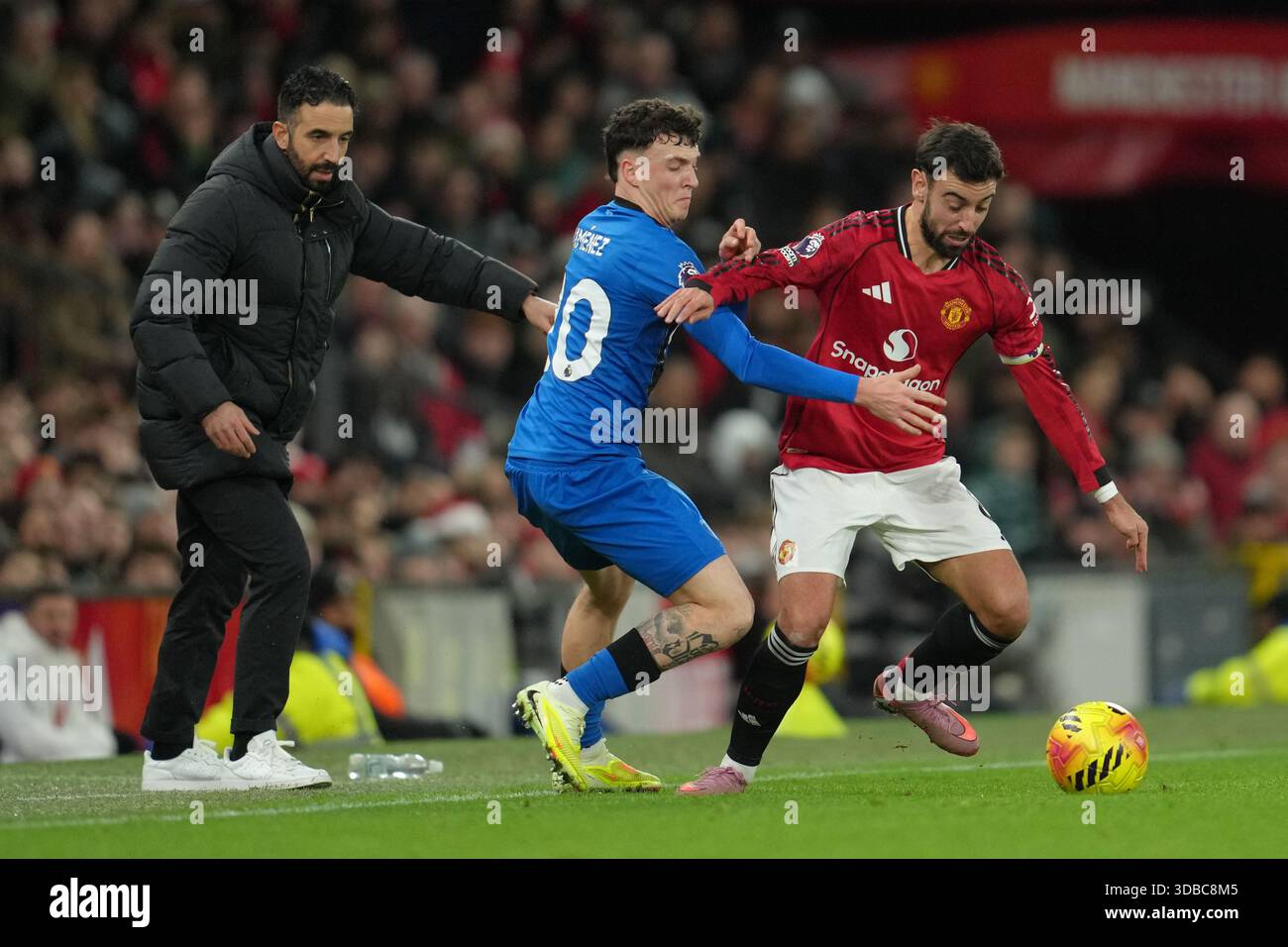 Bournemouth's Álex Jimenez, left, and Manchester United's Bruno ...