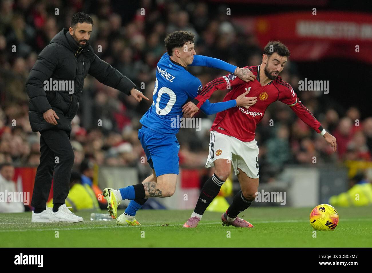 Bournemouth's Álex Jimenez, left, and Manchester United's Bruno ...