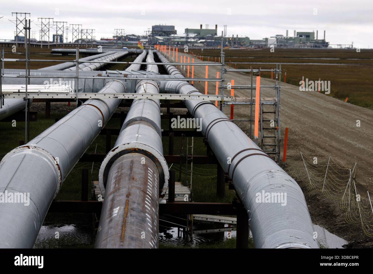 December 14, 2025, Prudhoe Bay, Alaska, USA: Oil feeder pipes run to ...