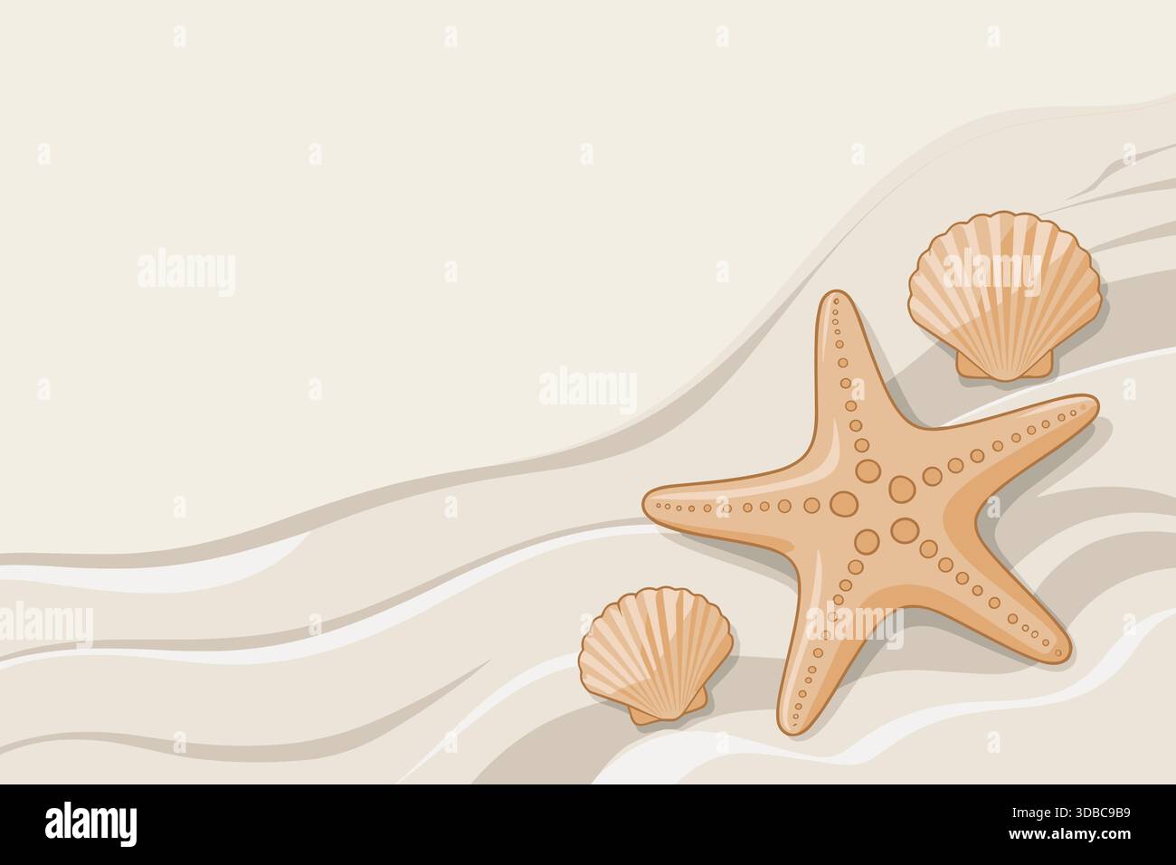 Seashells on sand sea Stock Vector Images - Alamy